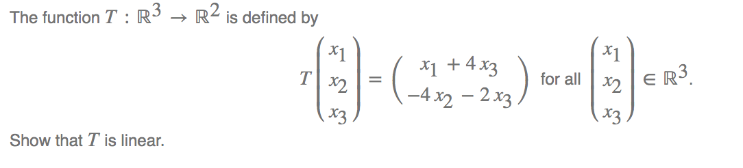 Solved R2 is defined by The function T : R3 EJCa) x1 x1 x1 | Chegg.com