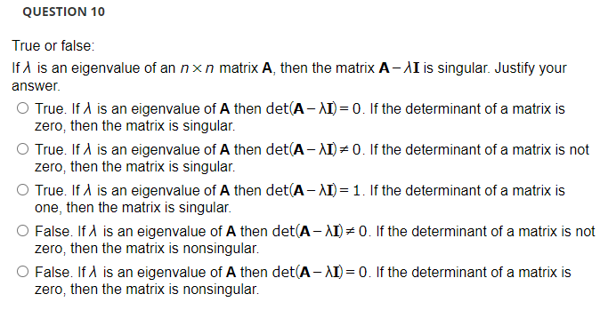 Solved Find the eigenvalues of the given matrix. Enter your | Chegg.com