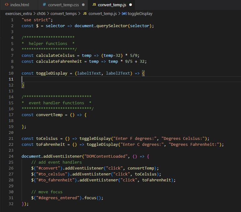 Solved Extra 6-1 Develop the Temperature Converter In | Chegg.com