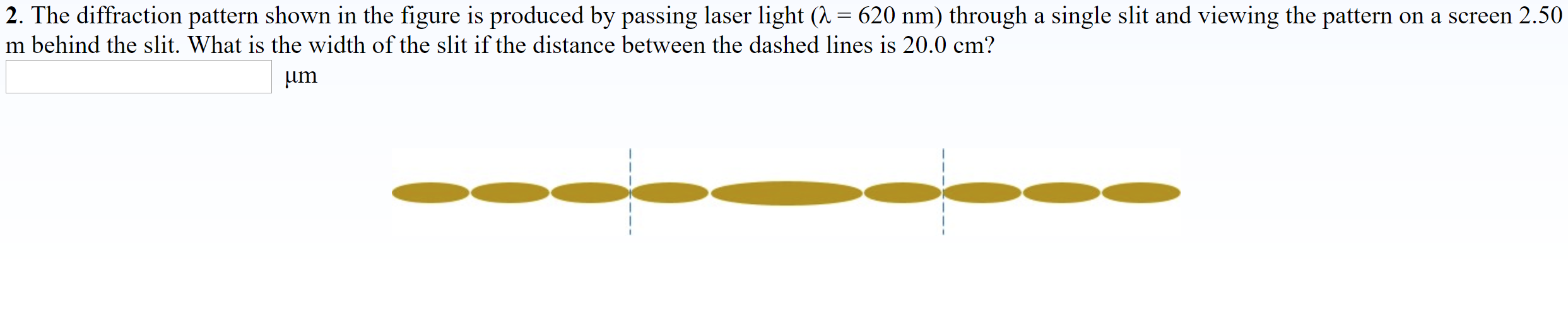 Solved | 2. The diffraction pattern shown in the figure is | Chegg.com