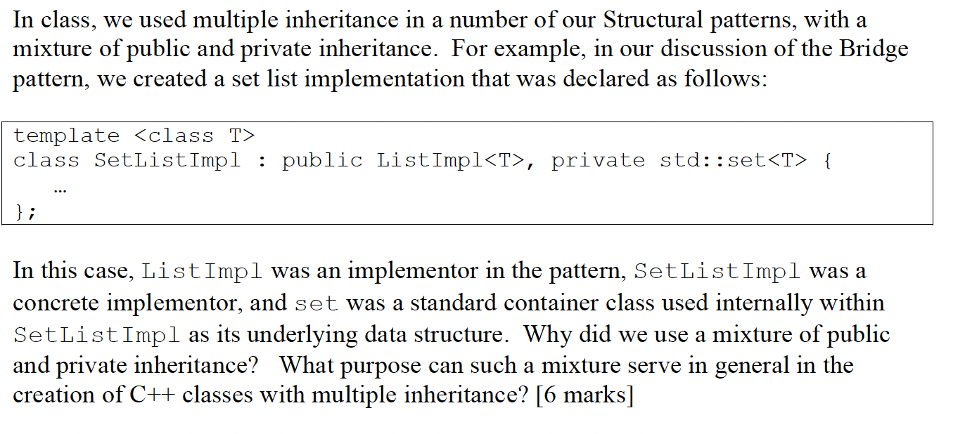 Solved In class, we used multiple inheritance in a number of | Chegg.com
