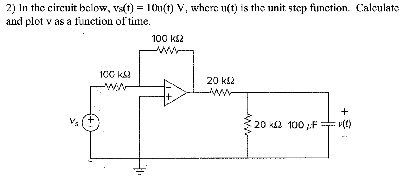 Solved In the circuit below, vS(t) = 10u(t) V, where u(t) is | Chegg.com