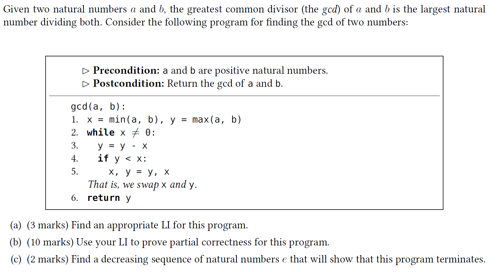 Given Two Natural Numbers A And B The Greatest Chegg