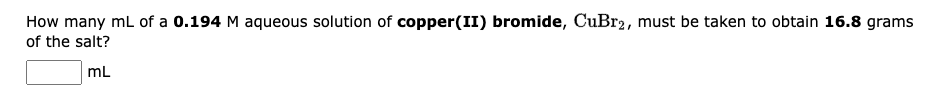 Solved How many mL of a 0.194M aqueous solution of | Chegg.com