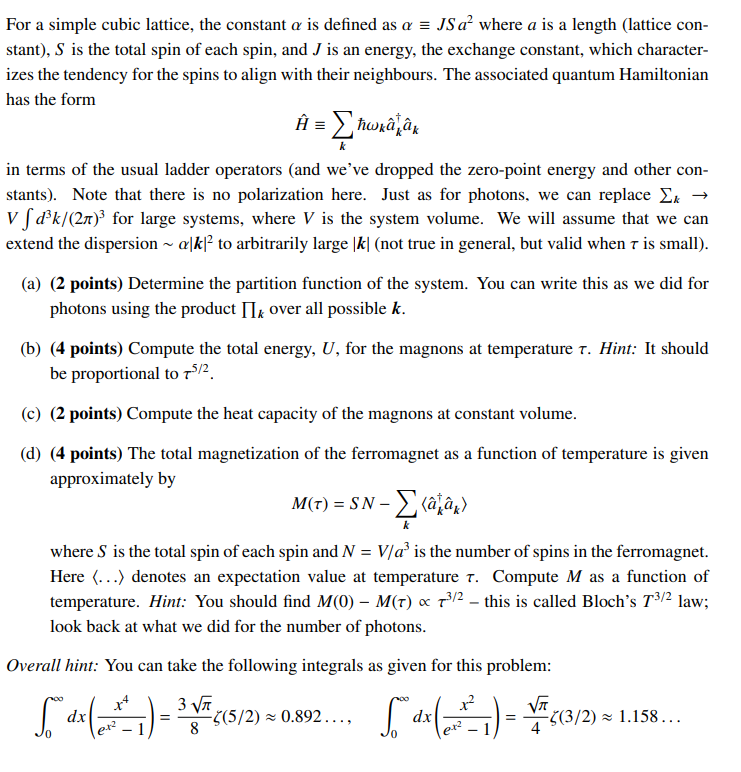 Solved When quantized these harmonic spin-waves become | Chegg.com