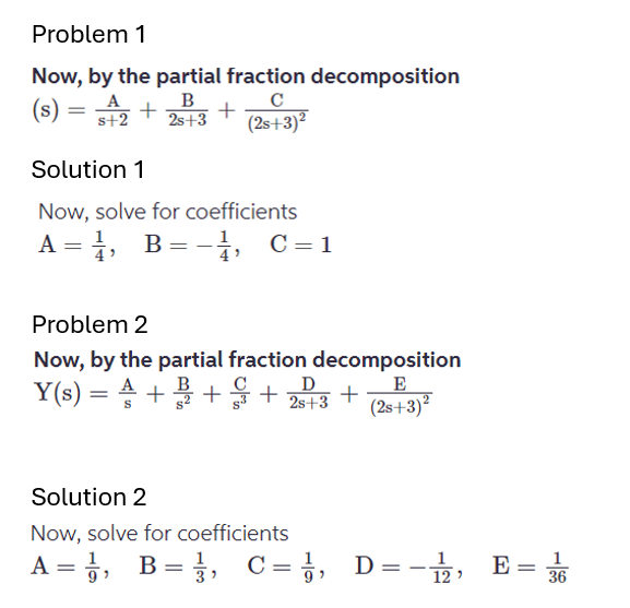 Solved Help with partical fraction decompositions solutions. | Chegg.com