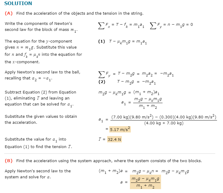 SOLUTION (A) Find the acceleration of the objects and | Chegg.com