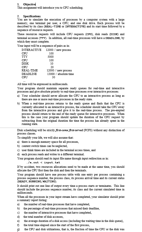 Solved ObjectiveThis assignment will introduce you to CPU | Chegg.com