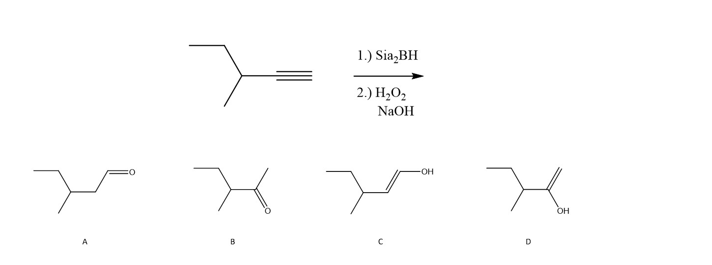 Solved 1.) Sia,BH 2.) Н,0, NaOH ОН ТЯ . ОН A В с D | Chegg.com