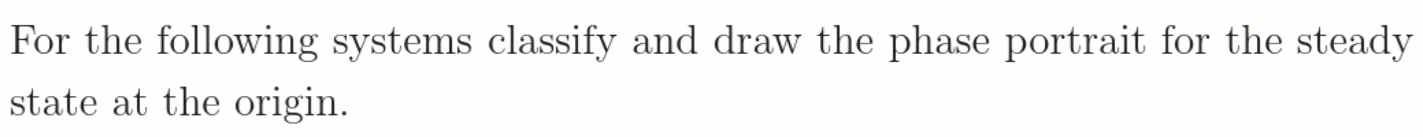 Solved For the following systems classify and draw the phase | Chegg.com