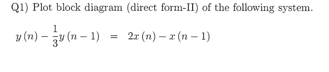 Solved Q1) Plot block diagram (direct form-II) of the | Chegg.com