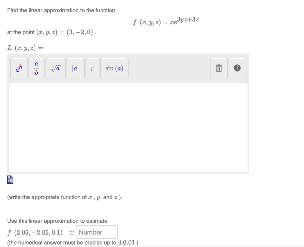 Solved Find the linear approximation to the function f (x, | Chegg.com