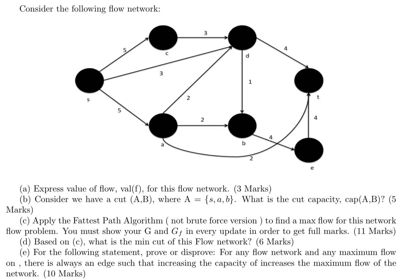 Solved Consider The Following Flow Network A Express 