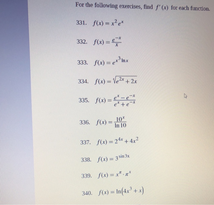 Solved For The Following Exercises Find F A For Each 