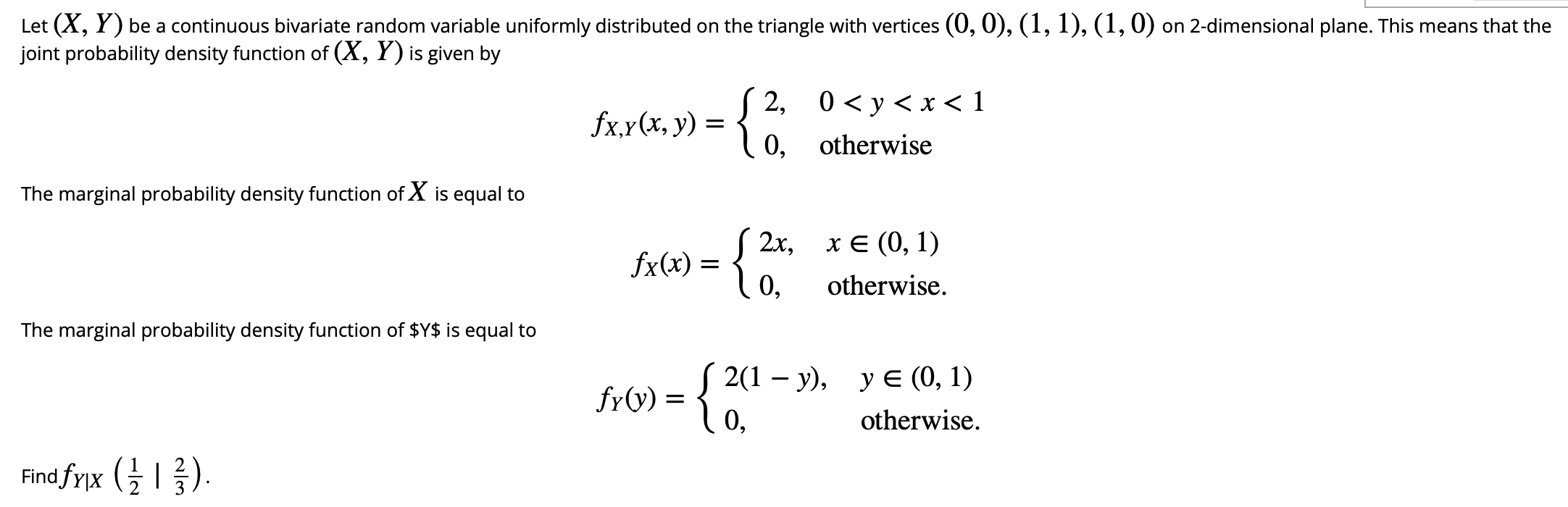 Solved Lo Let (X, Y) be a continuous bivariate random | Chegg.com