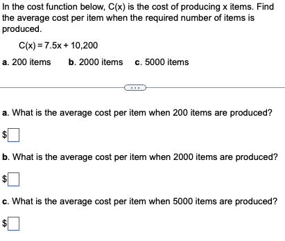Solved In the cost function below, C(x) is the cost of | Chegg.com