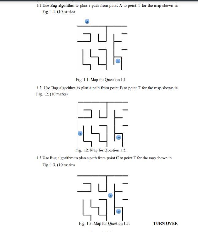 1.1 Use Bug algorithm to plan a path from point A to | Chegg.com