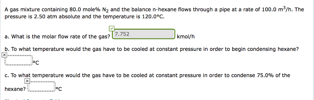 Solved A gas mixture containing 80.0 mole% N2 and the | Chegg.com