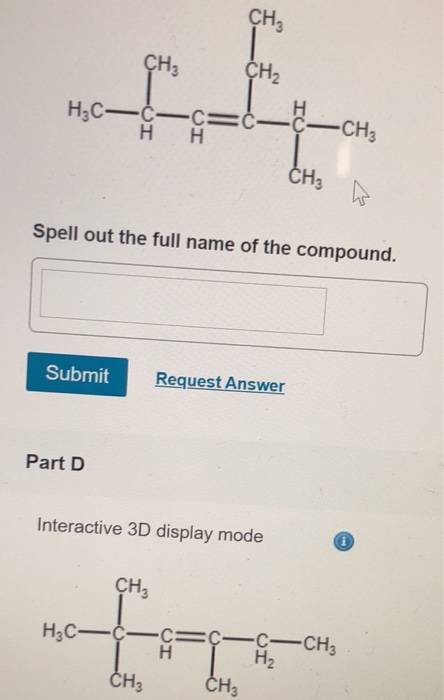 Solved Interactive 3D display mode H H2 H2 H2 Spell out the | Chegg.com