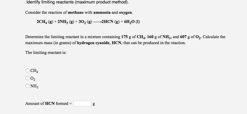 Solved Identify limiting reactants (maximum product method). | Chegg.com