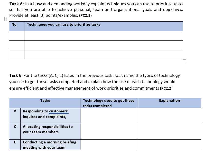 Solved Task 5: In a busy and demanding workday explain | Chegg.com