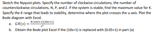 Solved Sketch the Nyquist plots. Specify the number of | Chegg.com
