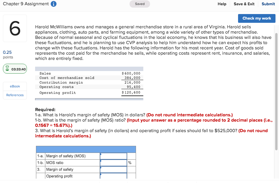 Solved Chapter 9 Assignment Saved Help Save & Exit Submit | Chegg.com