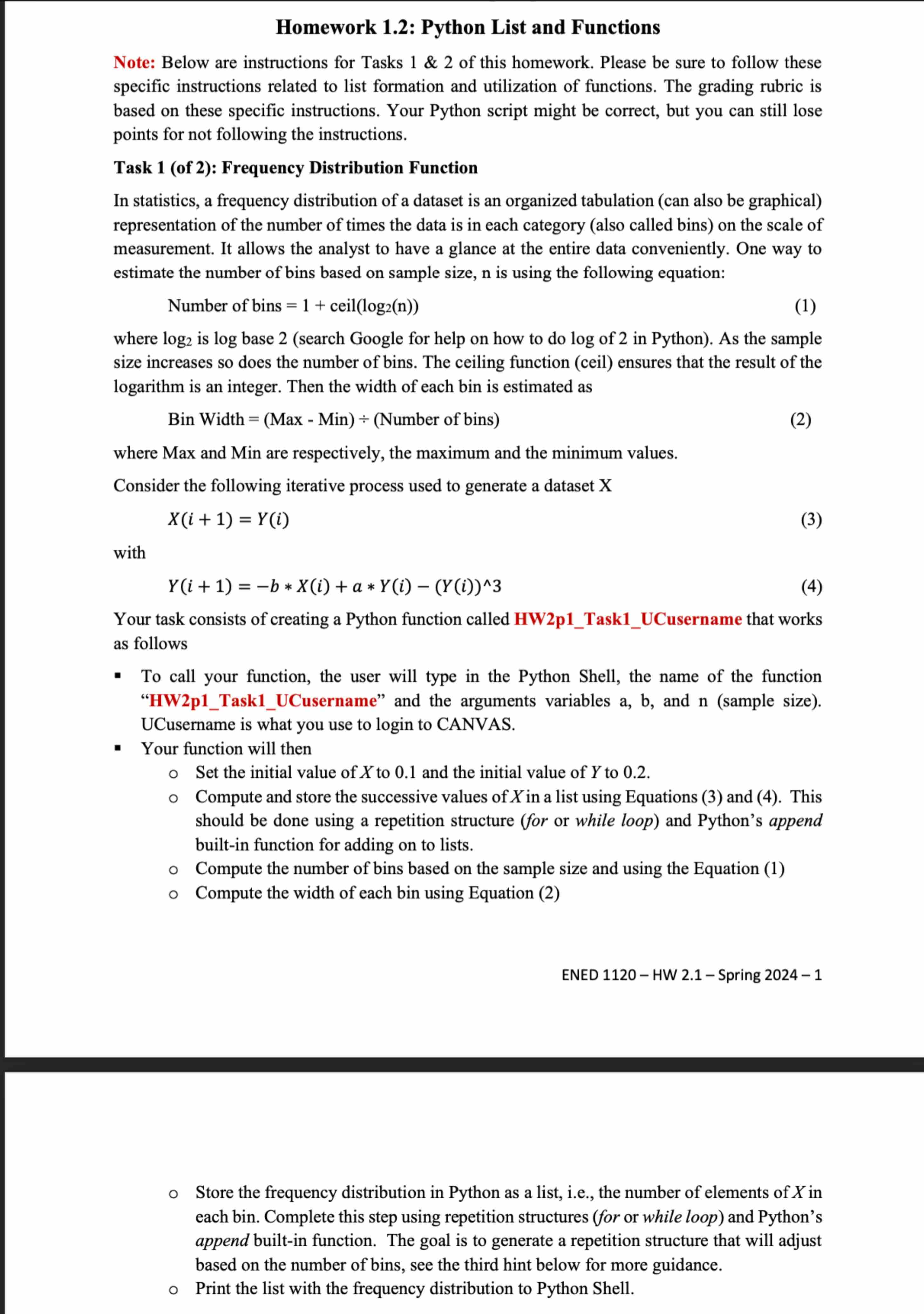Solved Task 1 (of 2): Frequency Distribution FunctionIn | Chegg.com