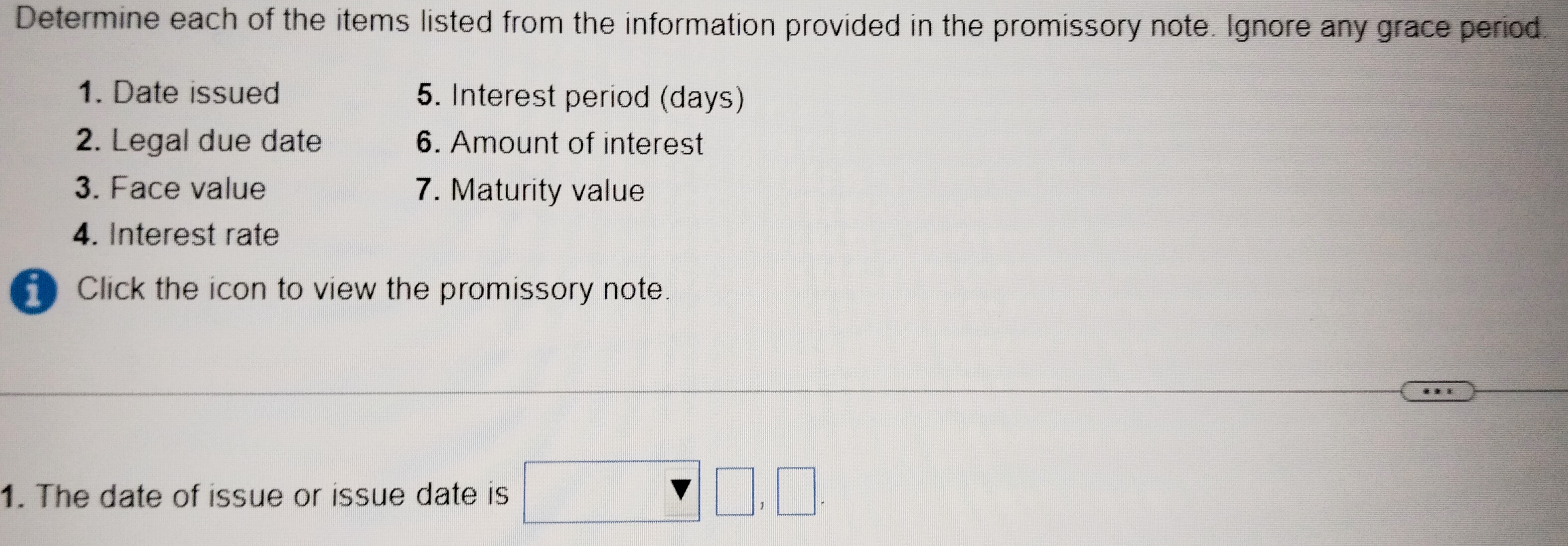 Solved Determine each of the items listed from the | Chegg.com