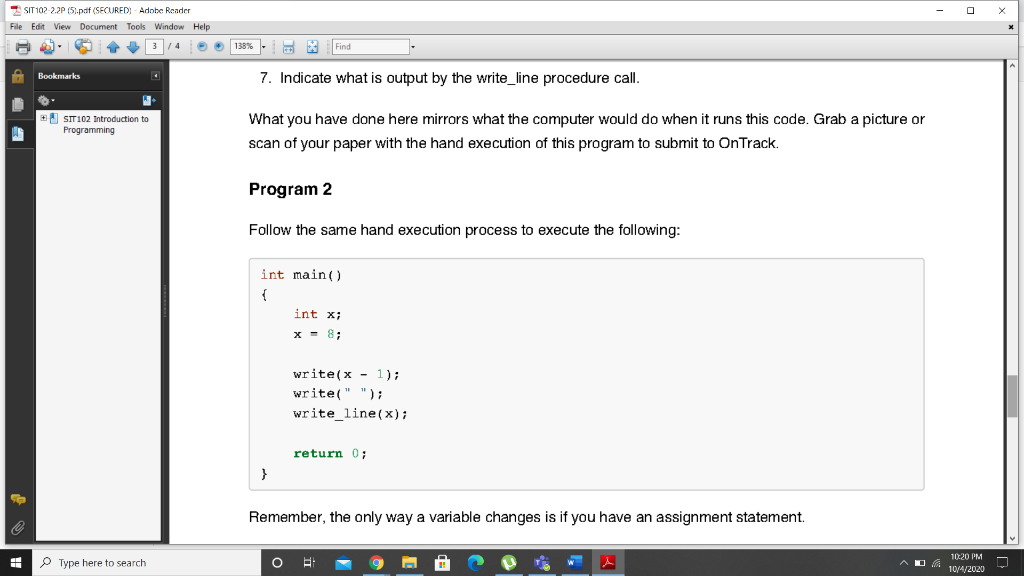 Solved SIT102 2.2P (5).pdf (SECUREDI - Adobe Reader File | Chegg.com