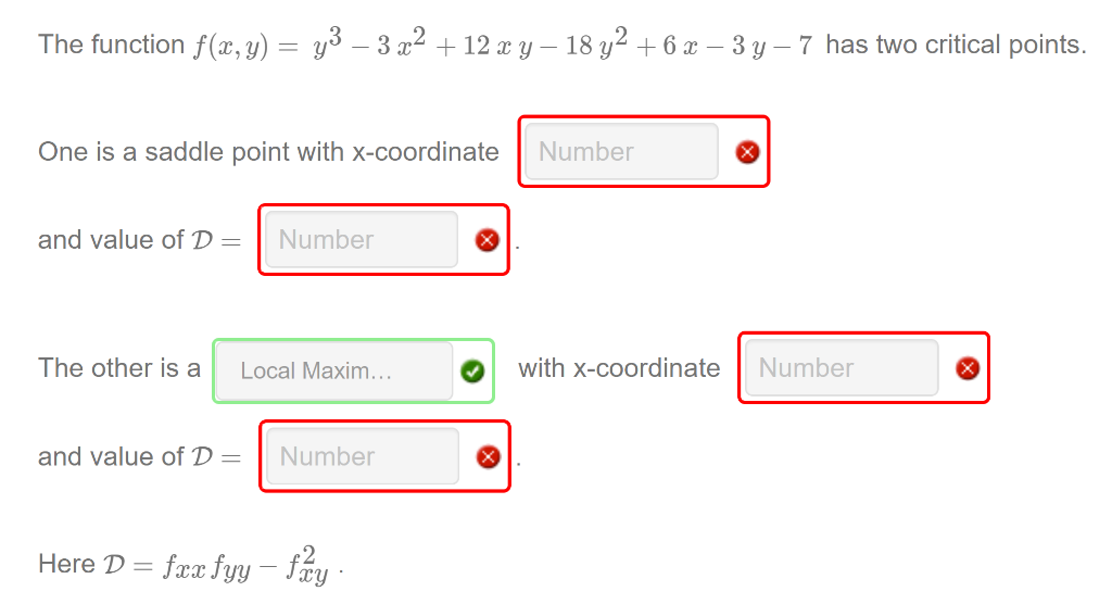Solved The function f(x,y) = y3 – 3 x2 + 12 x y – 18 y2 + 6 | Chegg.com