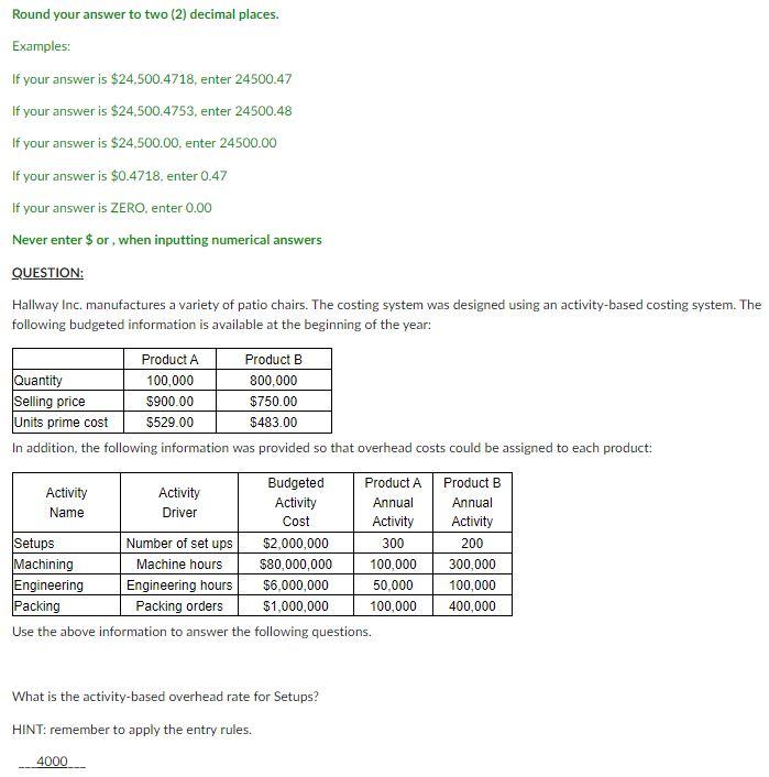 Solved Round your answer to two (2) decimal places. | Chegg.com
