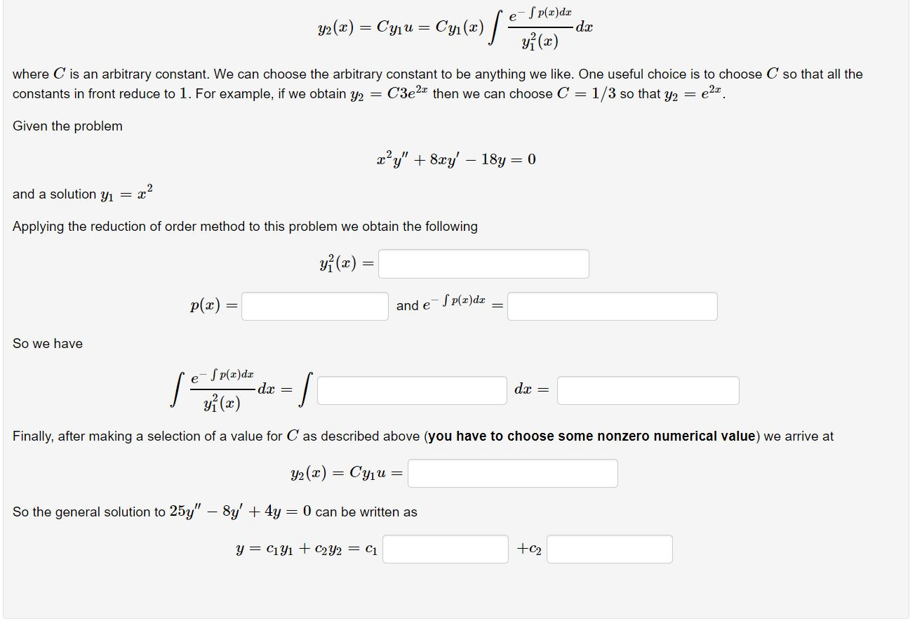 Solved where C is an arbitrary constant. We can choose | Chegg.com