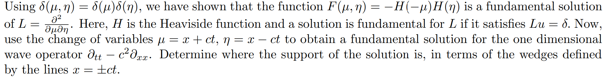 Solved Using δ(μ,η)=δ(μ)δ(η), we have shown that the | Chegg.com