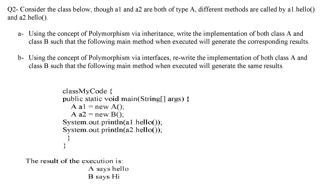 Solved Q2- Consider the class below; though al and a2 are | Chegg.com