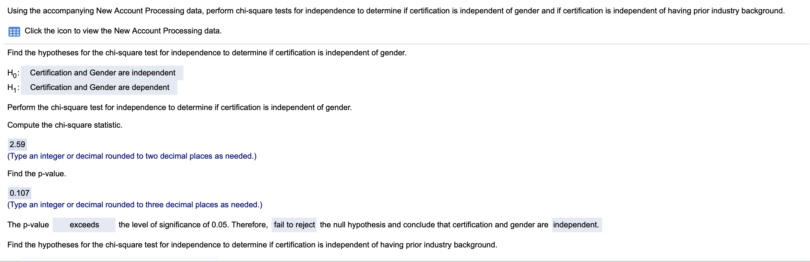 Solved Using the accompanying New Account Processing data, | Chegg.com