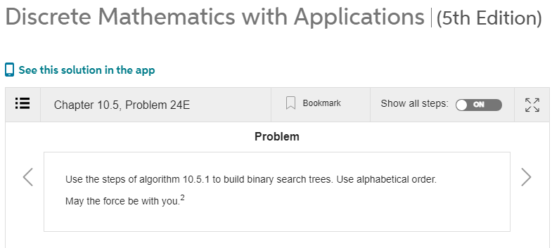 Solved Discrete Mathematics with Applications |(5th Edition) | Chegg.com