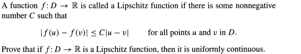 Solved A function f:D → R is called a Lipschitz function if | Chegg.com