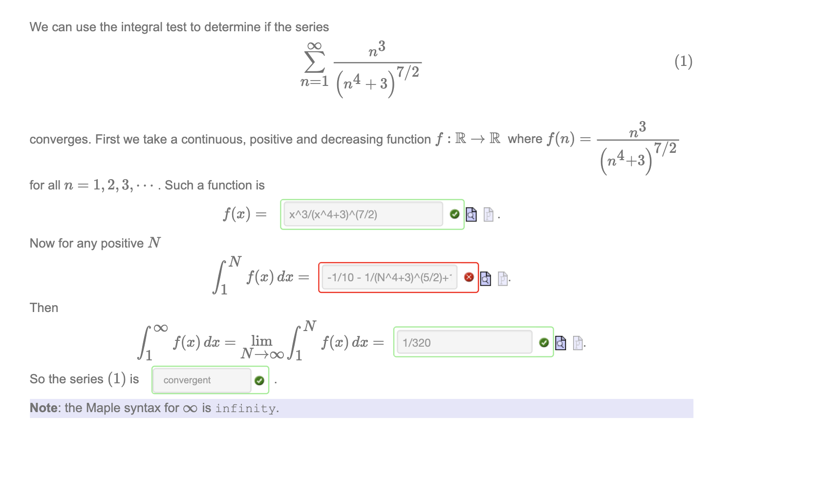 Solved We can use the integral test to determine if the | Chegg.com