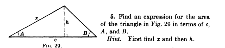 Solved 5. Find an expression for the area of the triangle in | Chegg.com