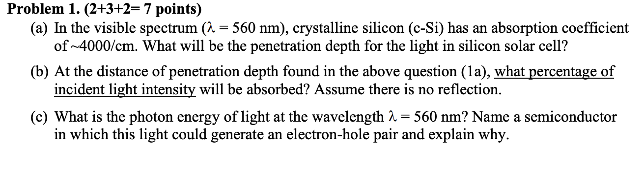 Solved Problem 1. (2+3+2=7 points ) (a) In the visible | Chegg.com Solved Problem 1. (2+3+2=7 points ) (a) In the visible | Chegg.com