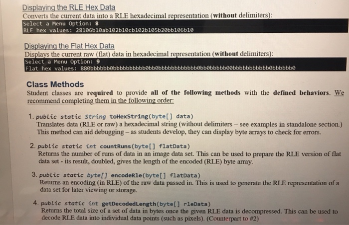 Solved P2: RLE with Images Overview In this project students | Chegg.com