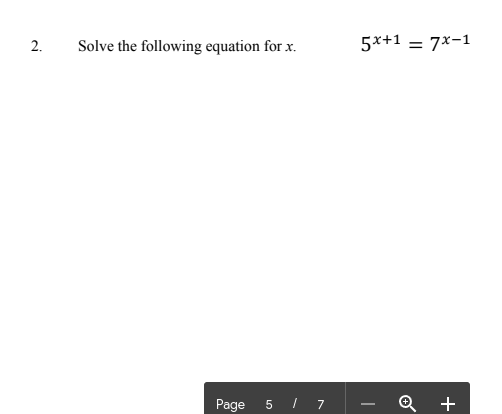 Solved 2. Solve the following equation for x. Page 5 / 7 | Chegg.com