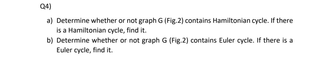 Solved A Determine Whether Or Not Graph G Fig2 Contains 7284