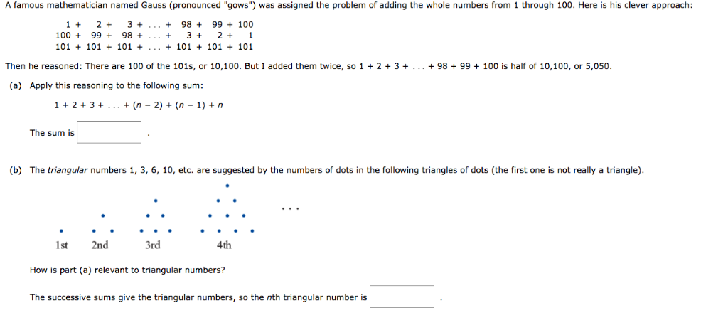 Solved A famous mathematician named Gauss (pronounced | Chegg.com