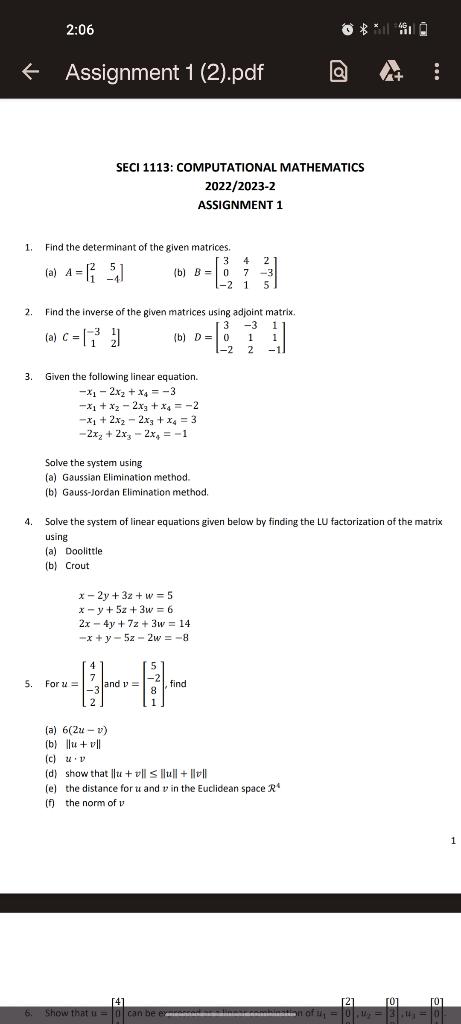 Solved SECI 1113: COMPUTATIONAL MATHEMATICS 2022/2023-2 | Chegg.com