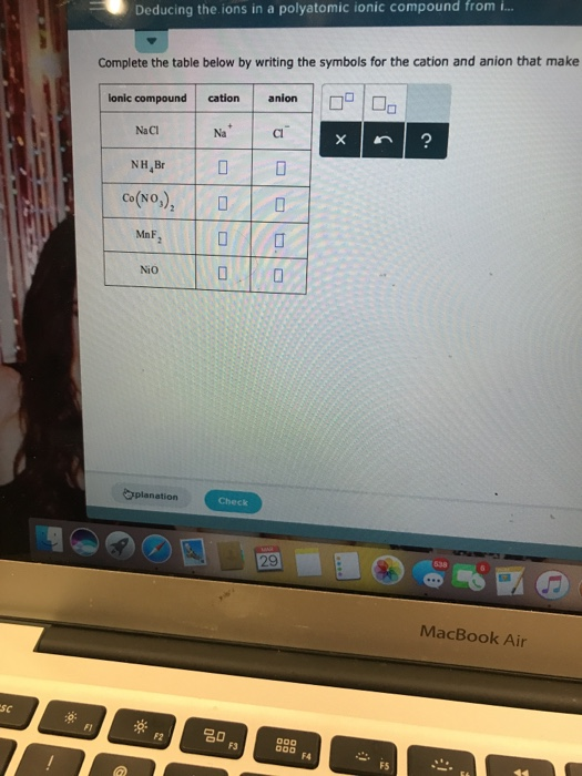 Solved Deducing the ions in a polyatomic ionic compound from | Chegg.com