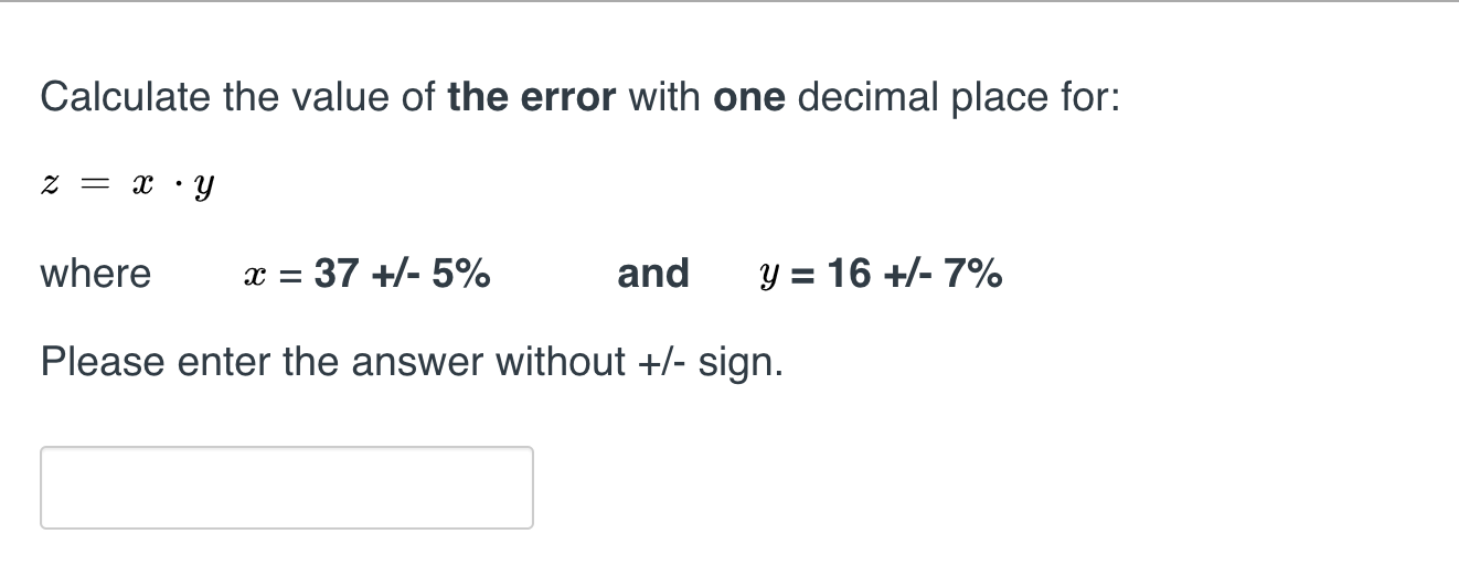 Solved Calculate the value of the error with one decimal | Chegg.com