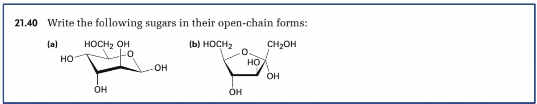 Solved 21.40 Write the following sugars in their open-chain | Chegg.com