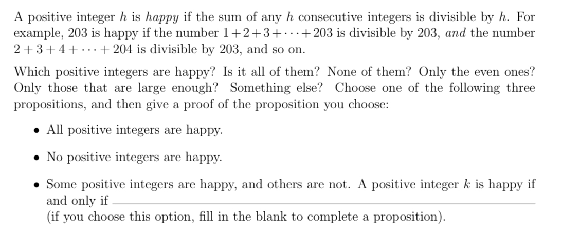 Solved A positive integer h ﻿is happy if the sum of any h | Chegg.com